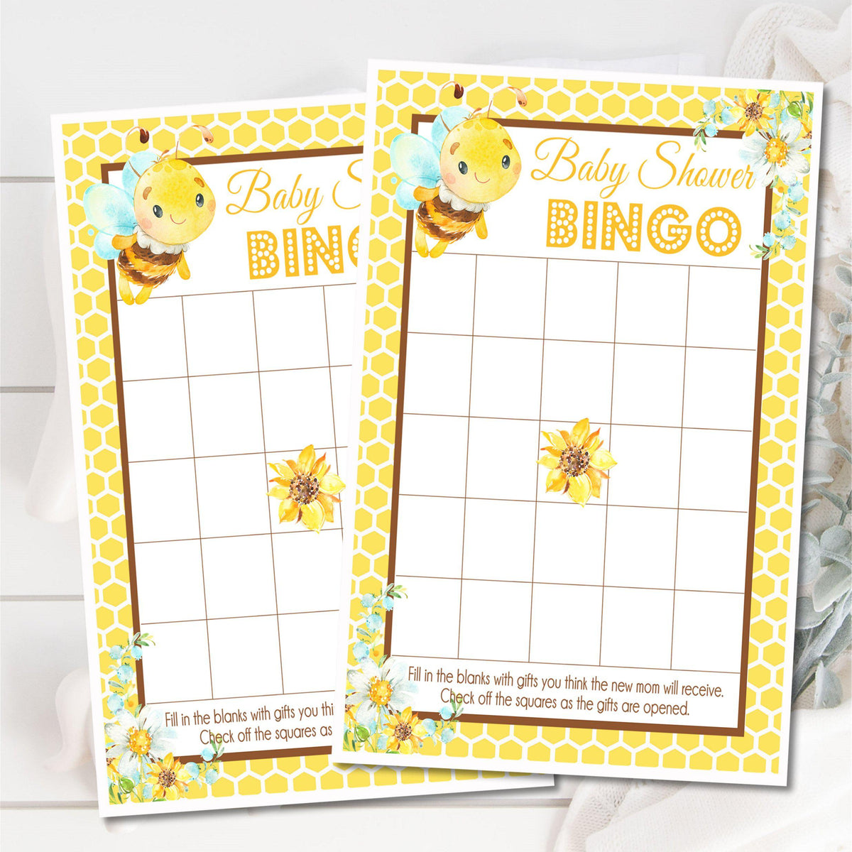 Bumble Bee Baby Shower Bingo Cards – Party Beautifully