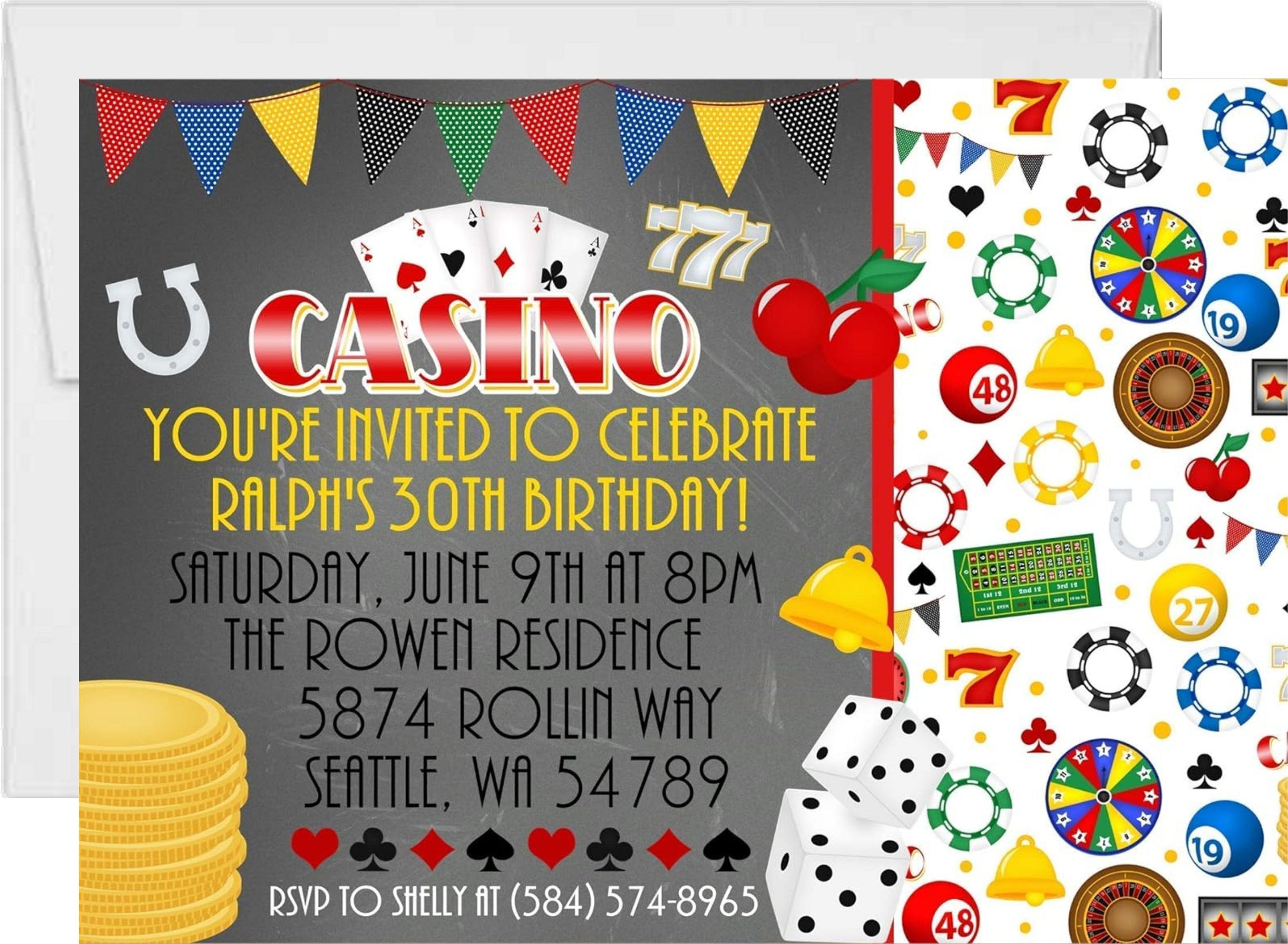 Images Las Vegas Theme Party Invitations Casino Birthday Party