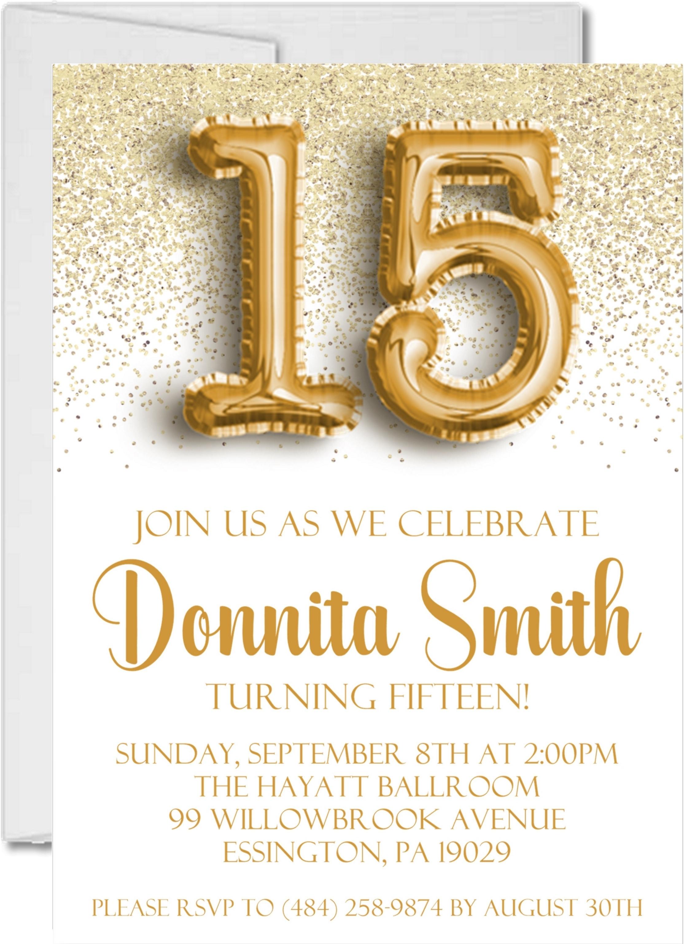 Typical Teen Girl 15th Birthday Party Invitation