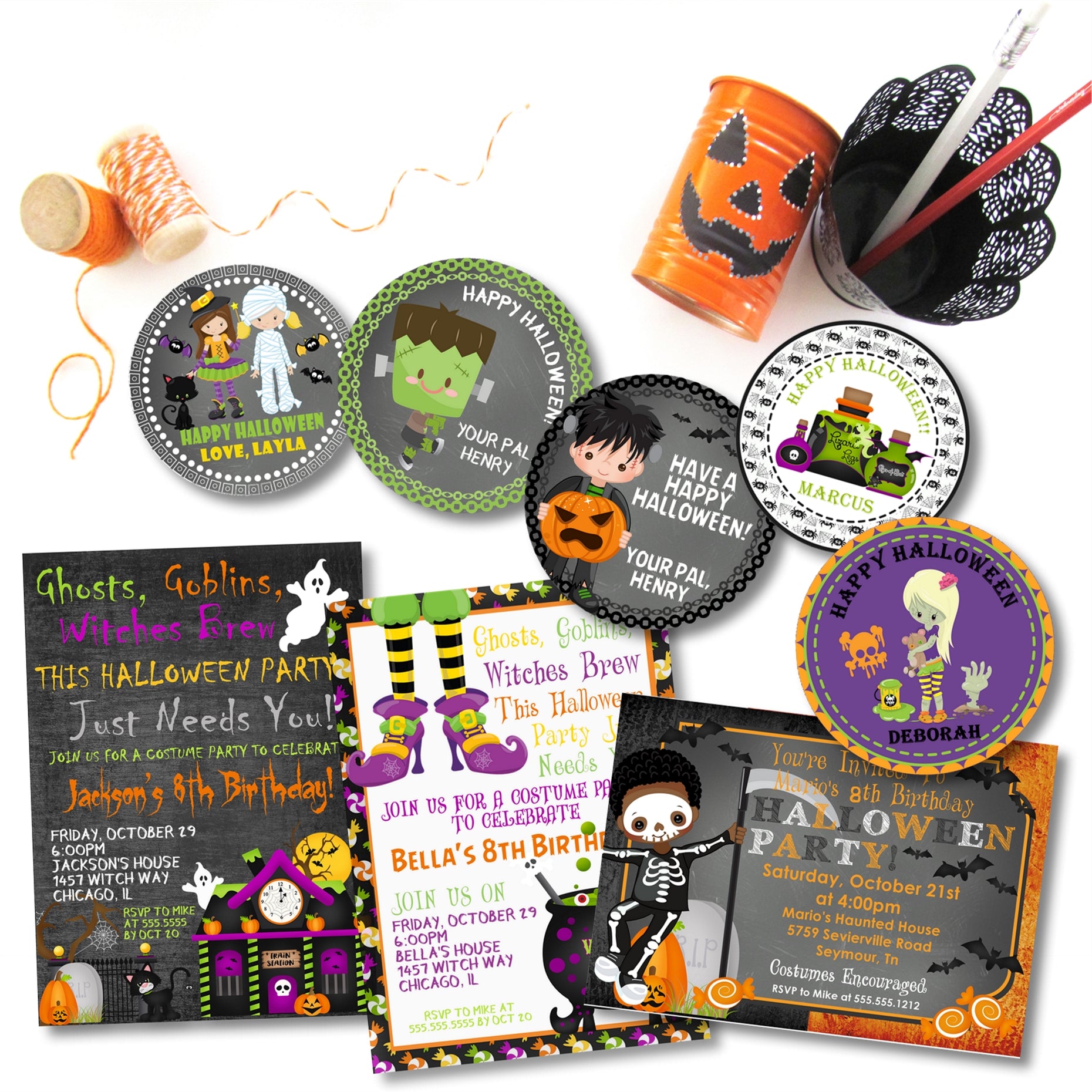 Invitations, Birth Announcements, Party Stickers, Favors and Decor ...