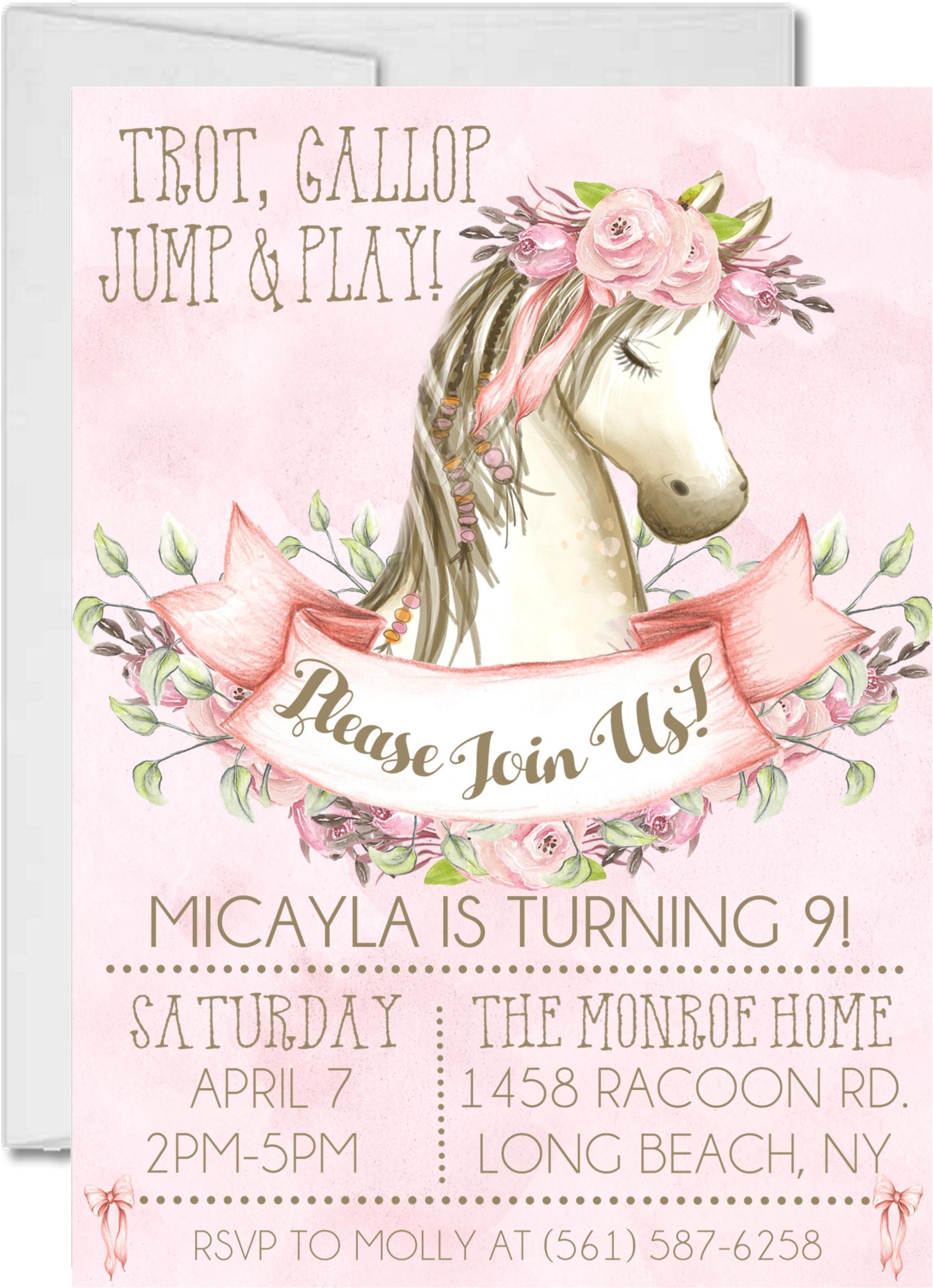 Horse Themed Party Invitations Printable