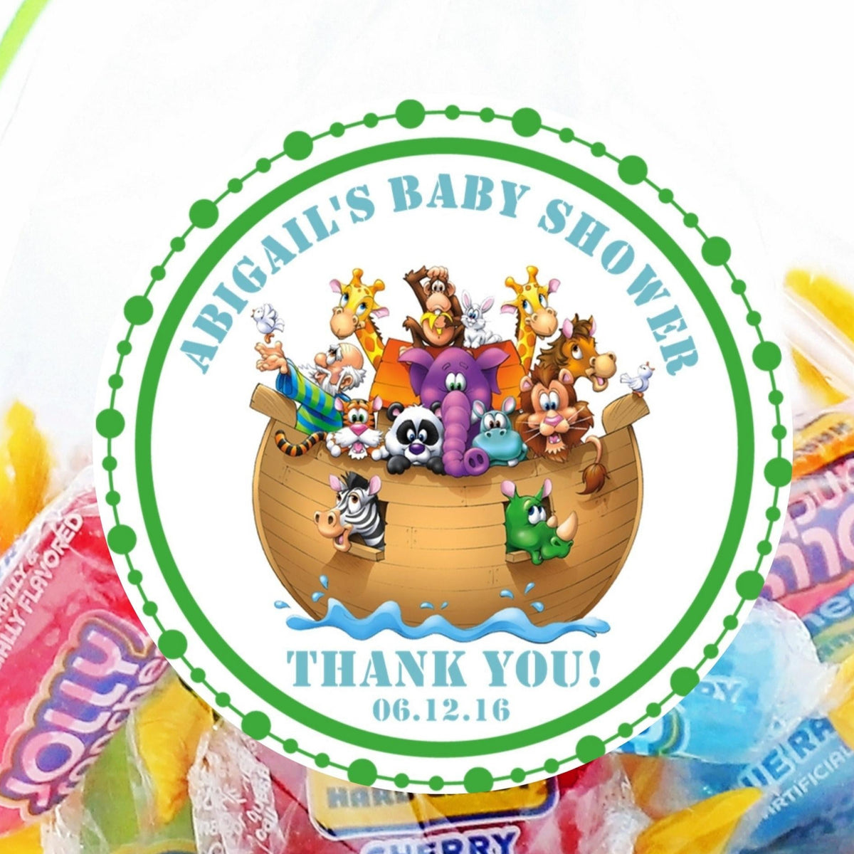 Modern Noah’s Ark Baby Shower Stickers | Animal Pair Theme Favor Labels ...