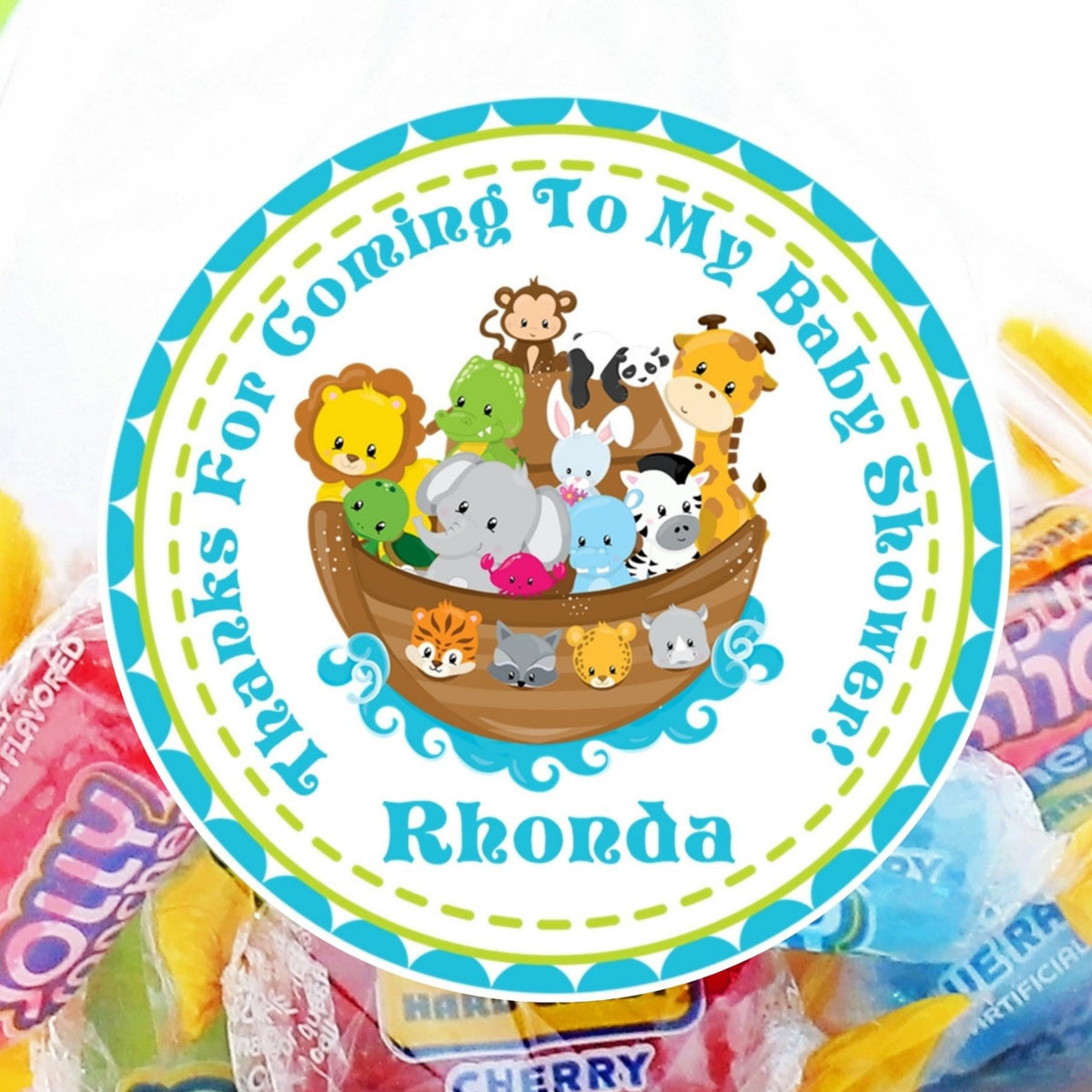 Noah’s Ark Baby Shower Stickers | Animal Pair Theme Favor Labels ...