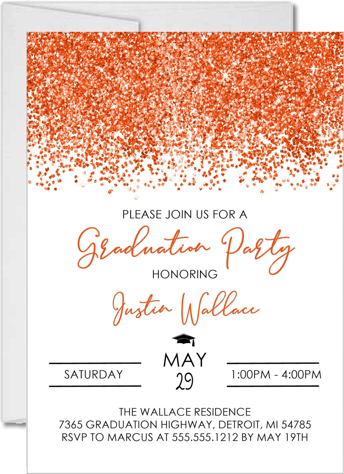 Orange Graduation Party Invitations — Party Beautifully