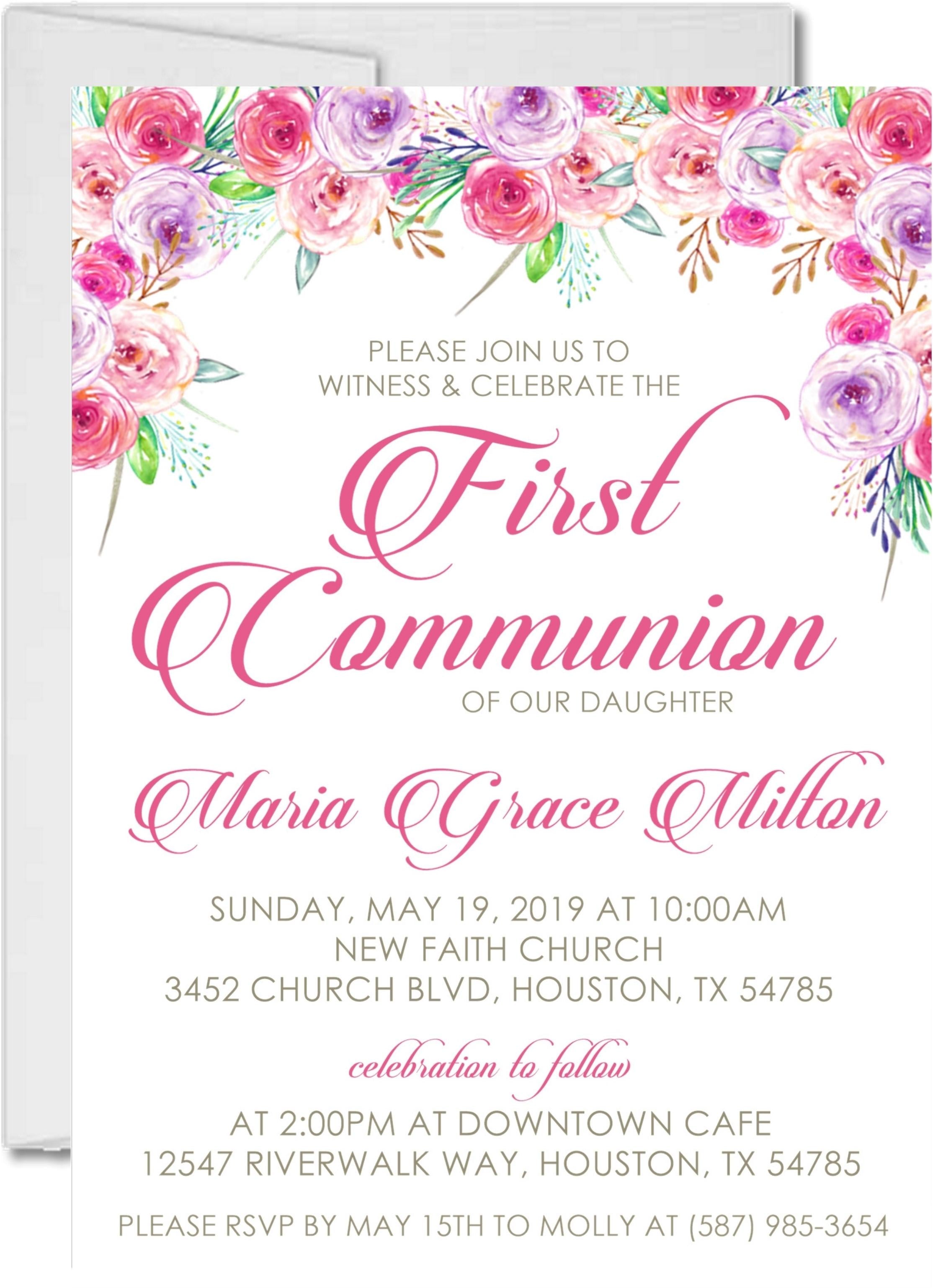 Holy Communion Cards Wording