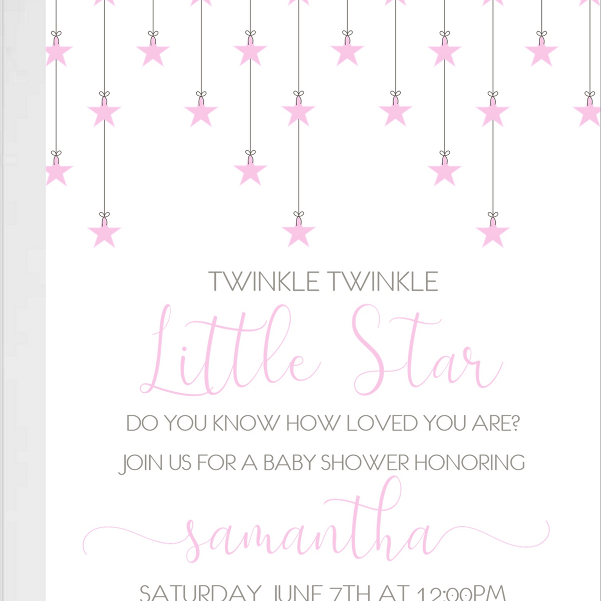 Pink Little Star Baby Shower Invitations — Party Beautifully