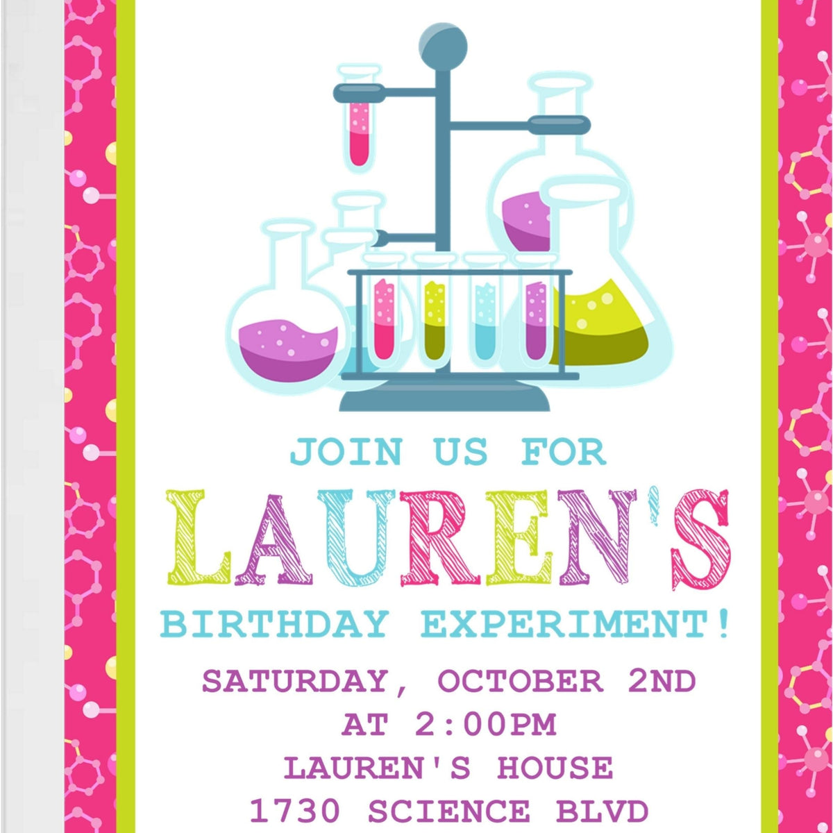 Science Birthday Party Invitations — Party Beautifully