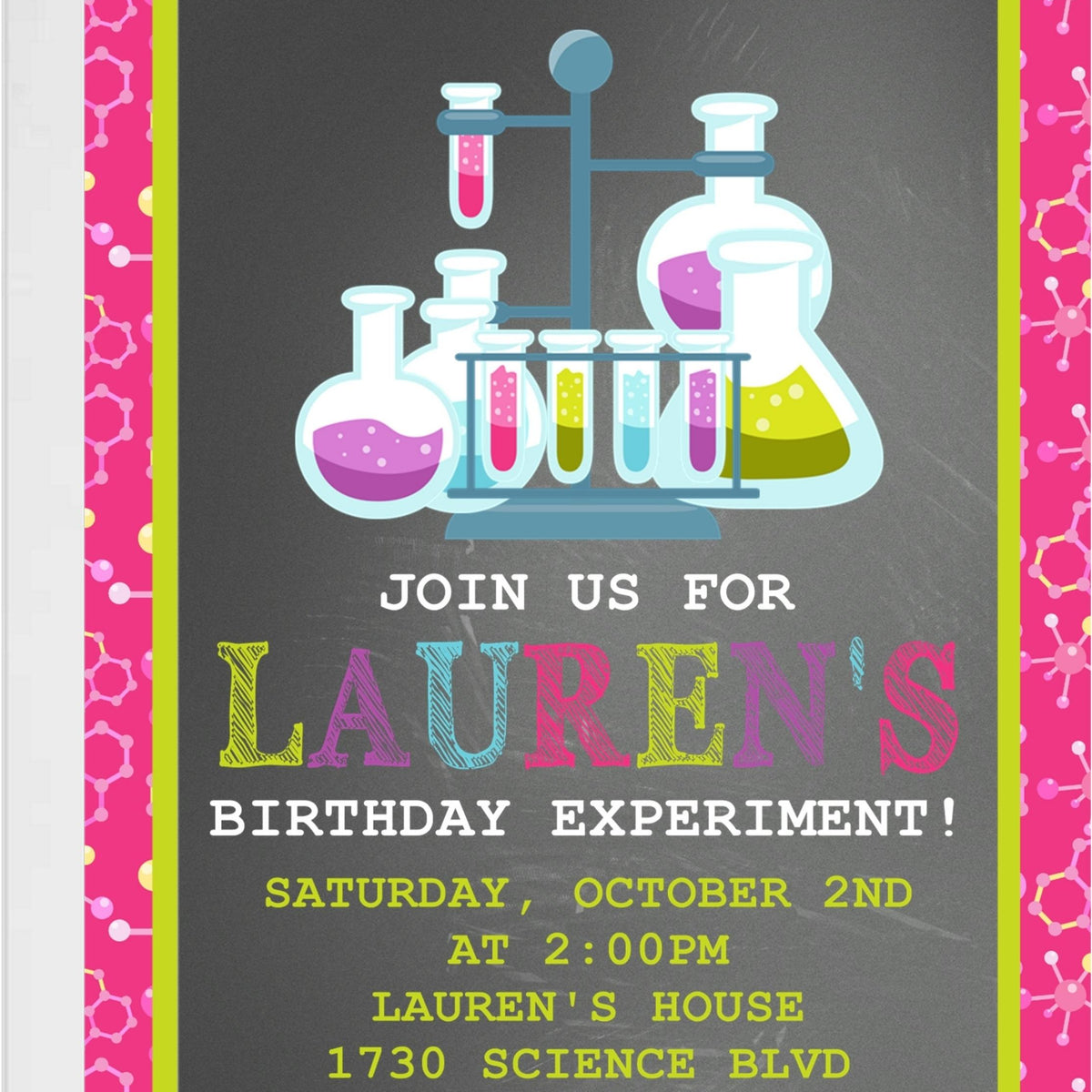 Science Birthday Party Invitations — Party Beautifully