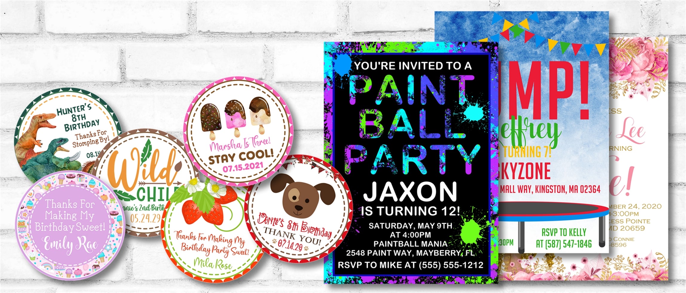 Invitations, Birth Announcements, Party Stickers, Favors and Decor ...