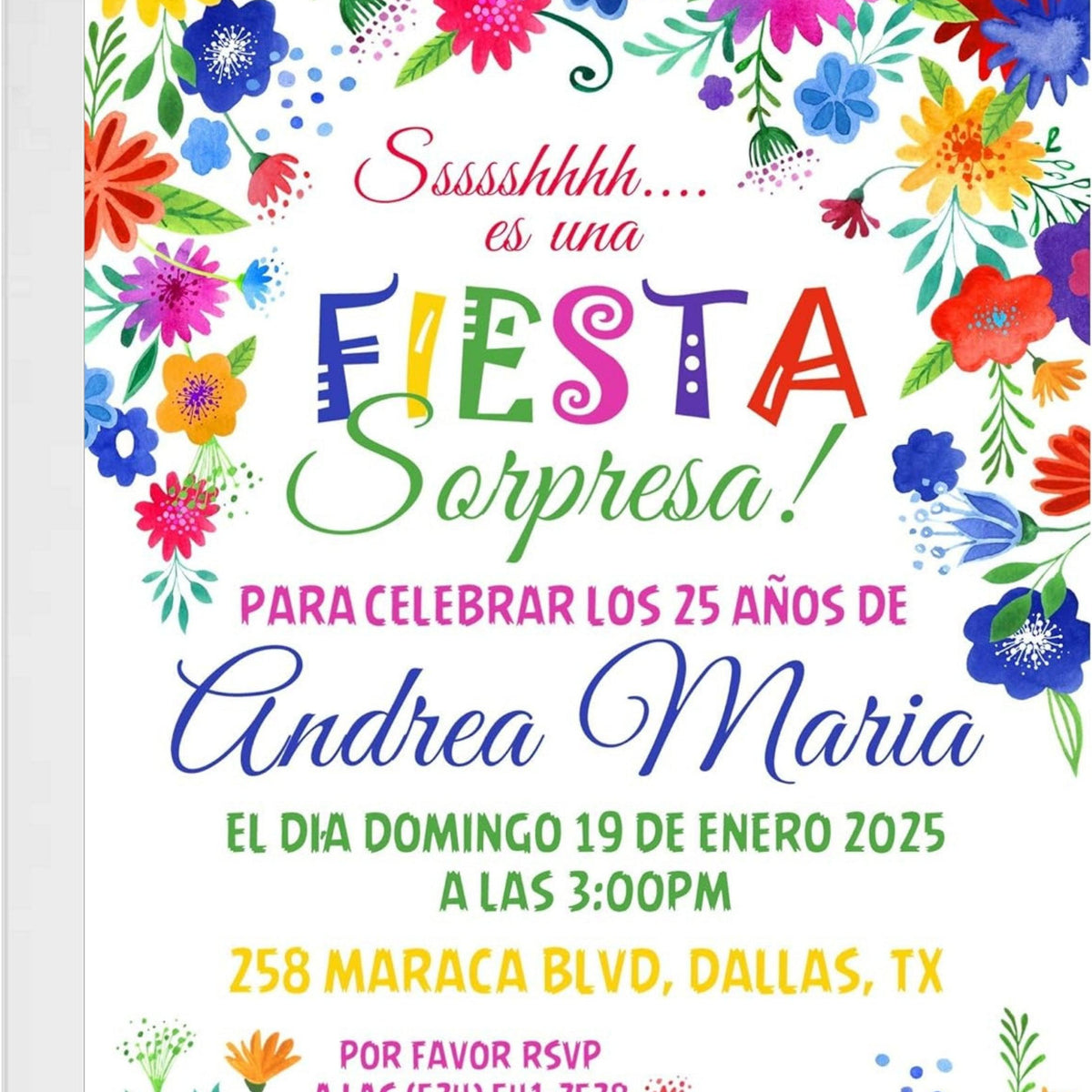 Surprise Spanish Fiesta Birthday Party Invitations — Party Beautifully