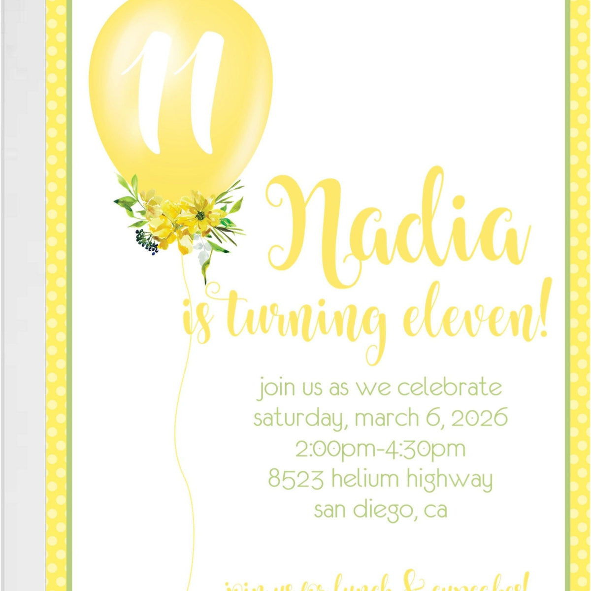 Yellow Balloon Birthday Party Invitations — Party Beautifully