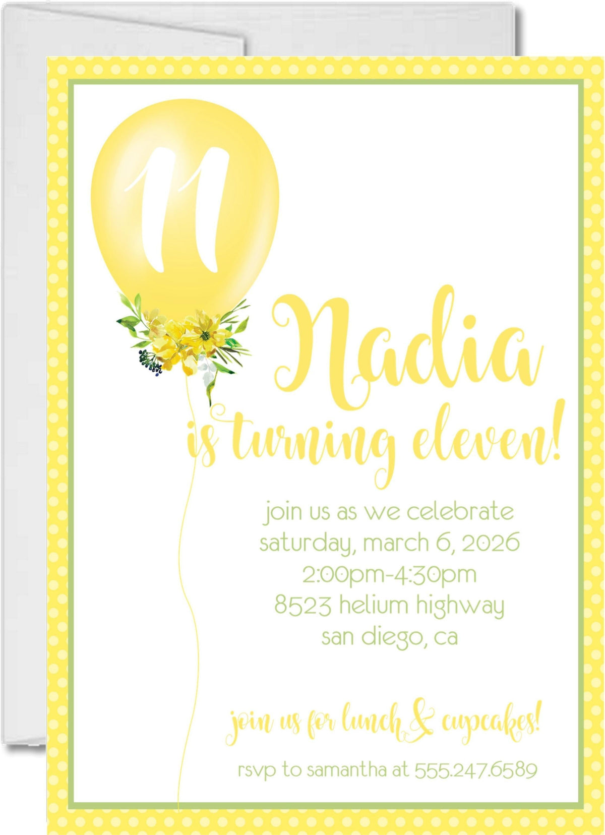Yellow Balloon Birthday Party Invitations — Party Beautifully