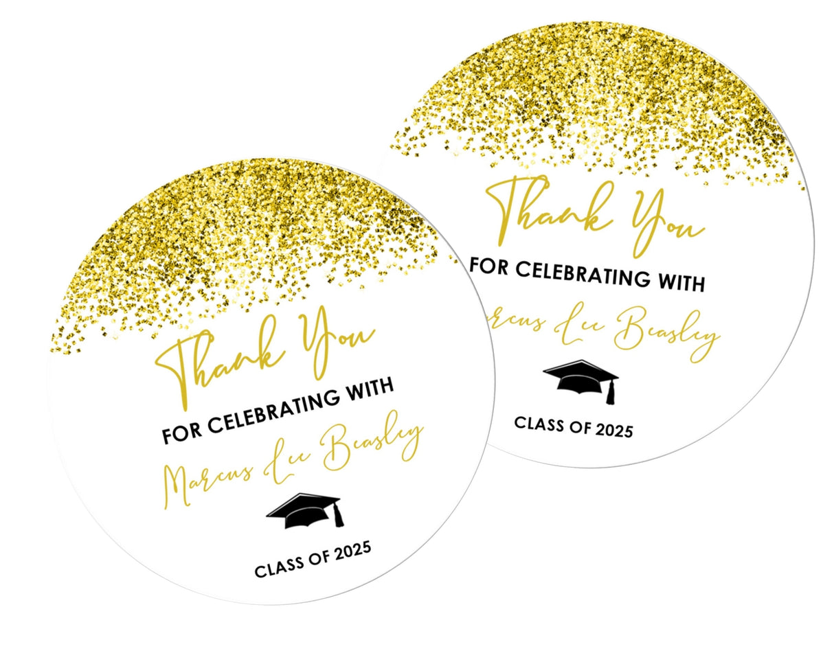 Gold Graduation Stickers | Party Beautifully