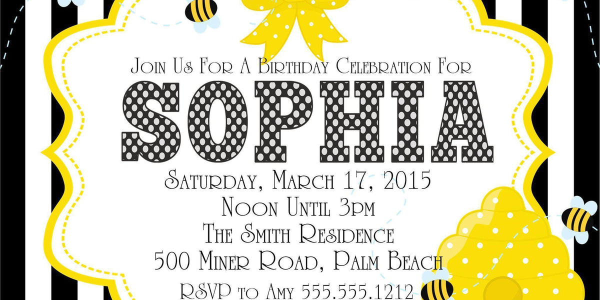 Bumble Bee Birthday Party Invitations — Party Beautifully