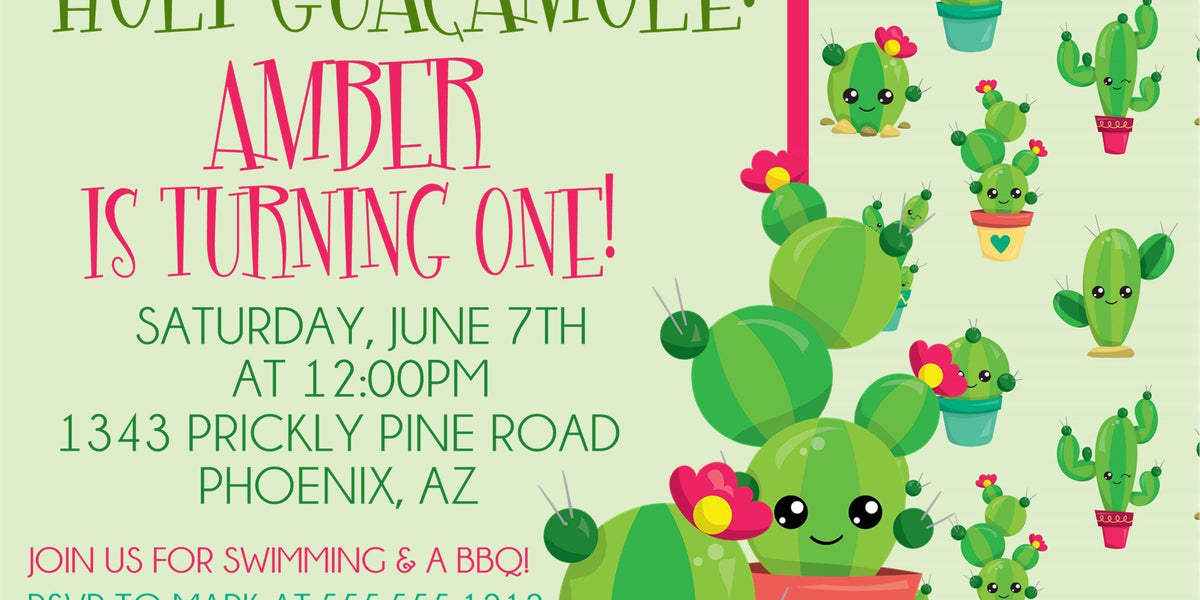 Cactus Birthday Party Invitations — Party Beautifully