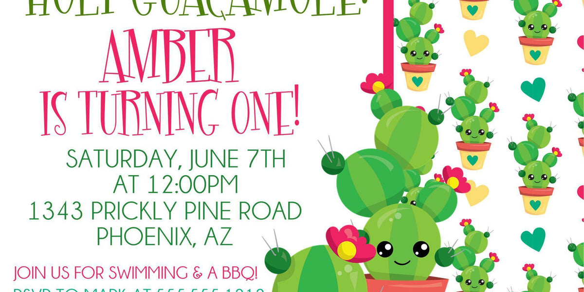 Cactus Birthday Party Invitations — Party Beautifully