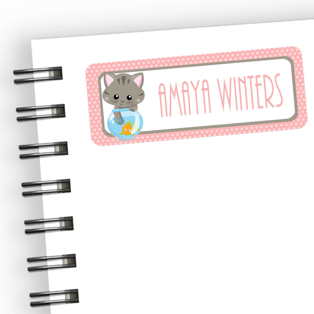 Cat Back To School Name Labels – Party Beautifully