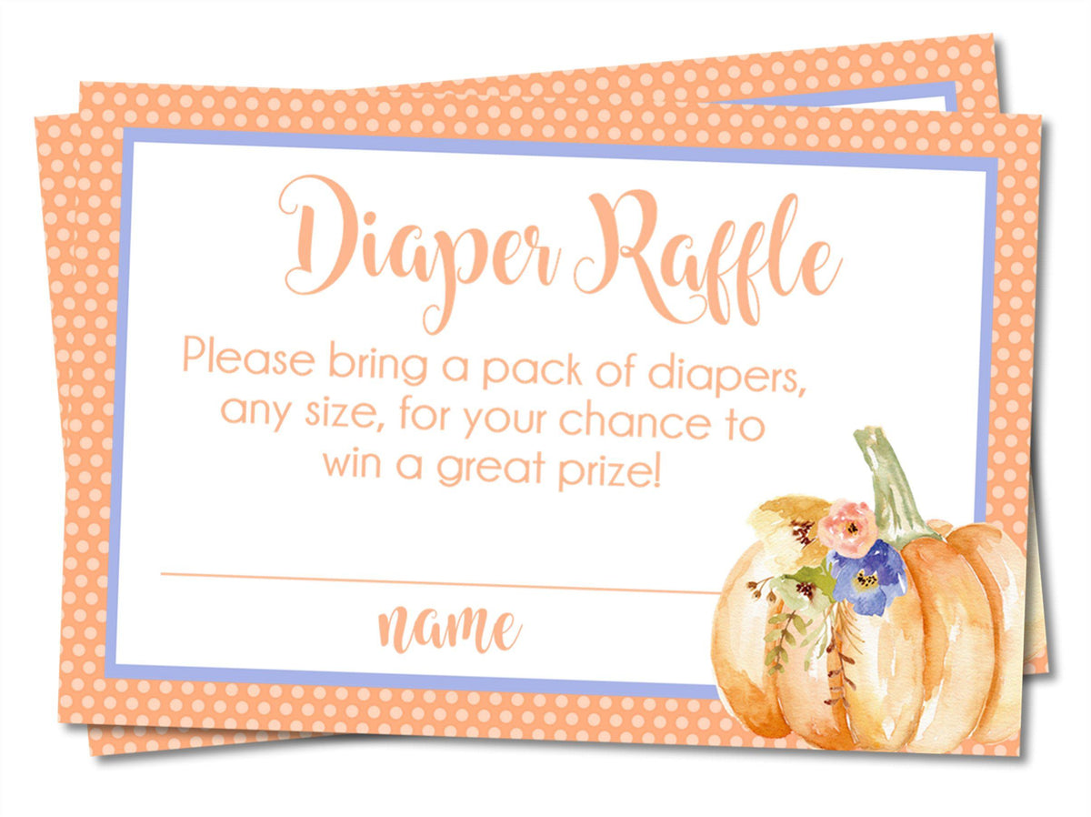 Fall Pumpkin Diaper Raffle Tickets — Party Beautifully