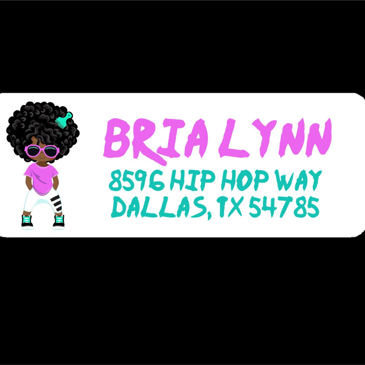 Hip Hop Girl Address Labels – Party Beautifully