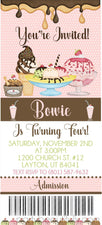 Ice Cream Birthday Party Ticket Invitations — Party Beautifully