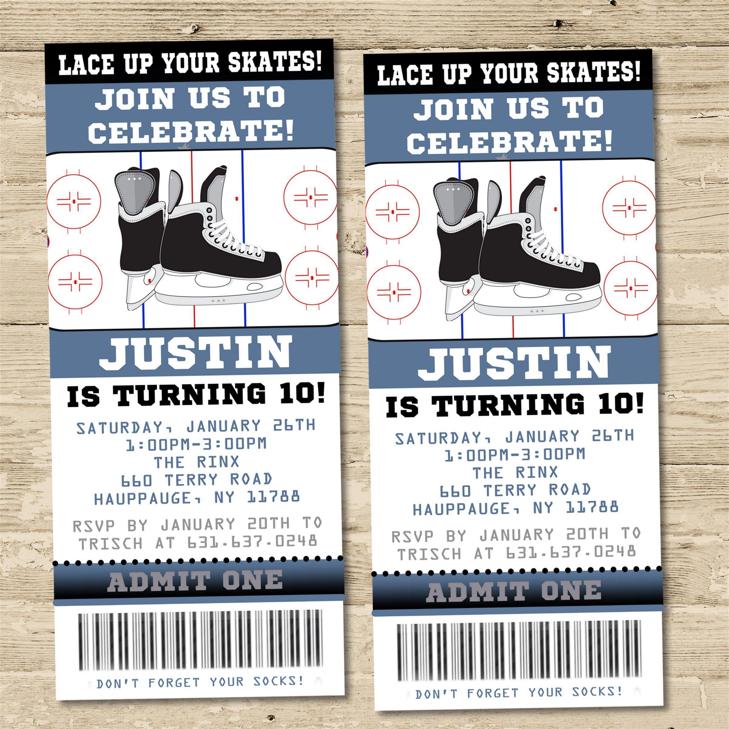 Hockey Themed Invitations Football Sports Theme Invitation Template