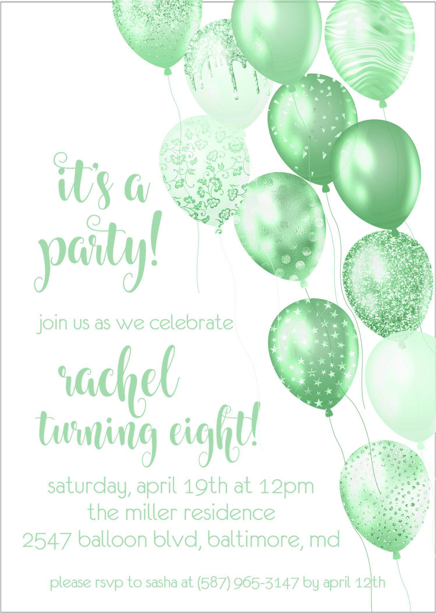 Green Birthday Party Invitations Dinosaur Birthday Party Invitation