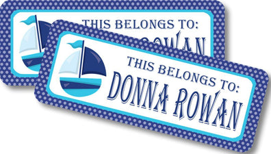 Nautical Sailboat Back To School Supply Name Labels — Party Beautifully