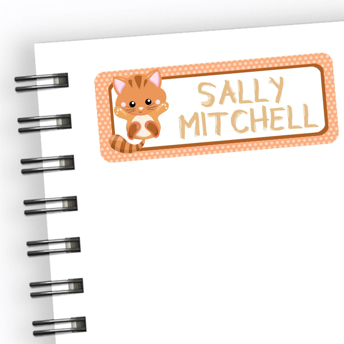Orange Cat Back To School Name Labels – Party Beautifully