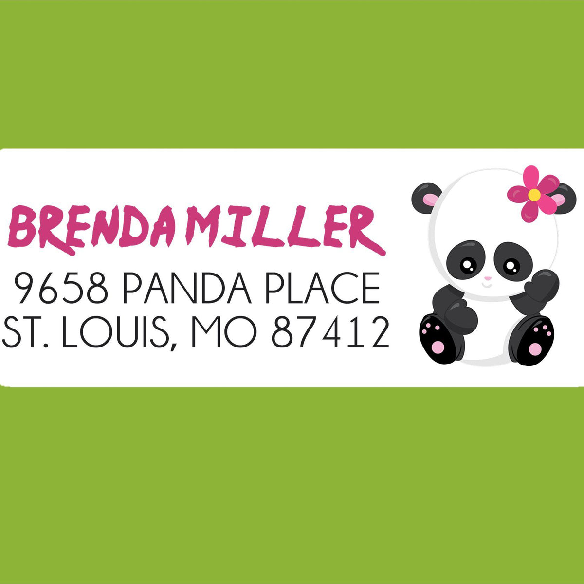 Girls Panda Address Labels | Personalized Panda Return Address Stickers ...