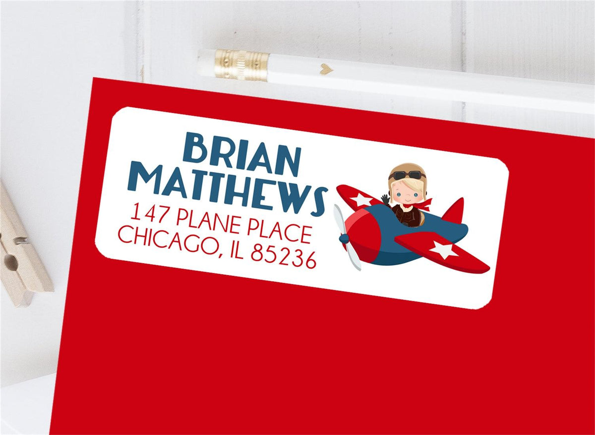 Airplane Address Labels for Kids and Aviation Fans – Party Beautifully
