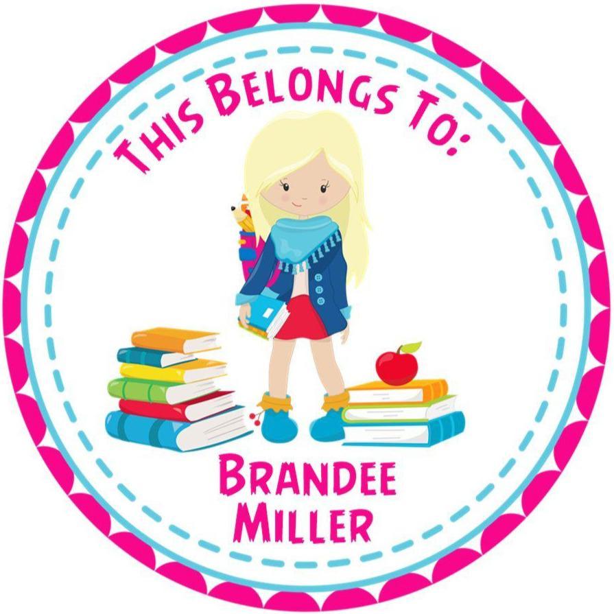 Girls Back To School Supply Name Labels – Party Beautifully