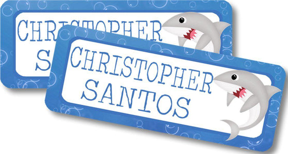 Shark Back To School Supply Name Labels — Party Beautifully