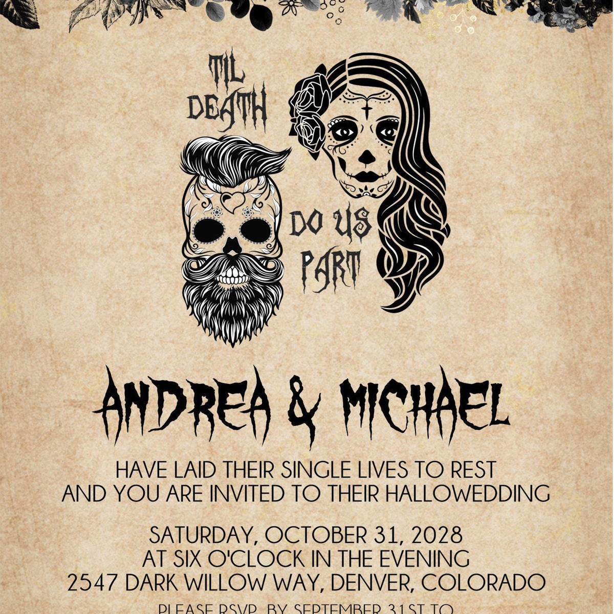 Skeleton Wedding Invitations