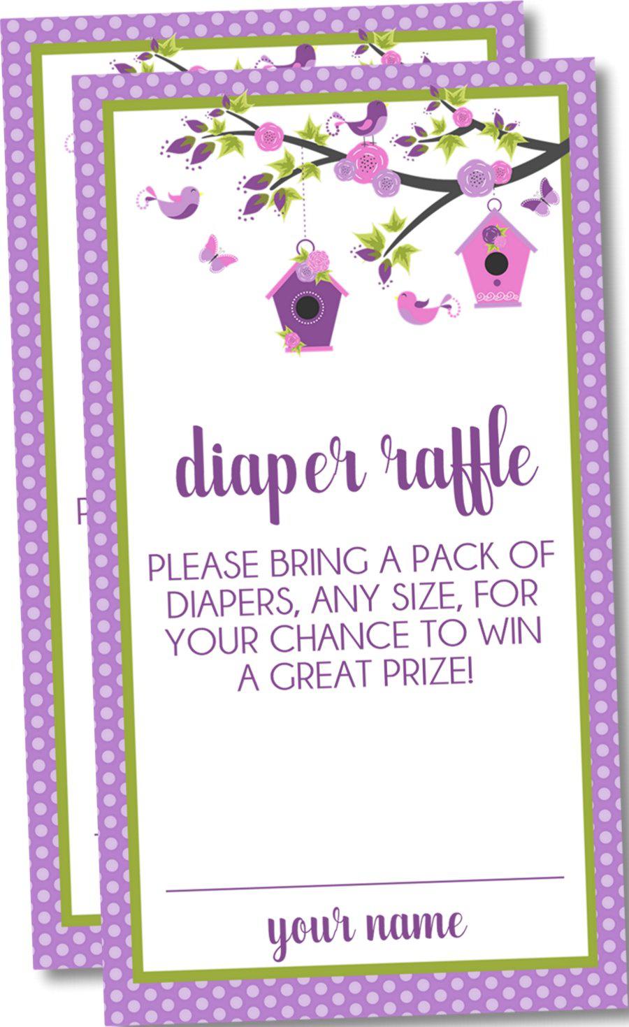 Spring Birdhouse Diaper Raffle Tickets – Party Beautifully