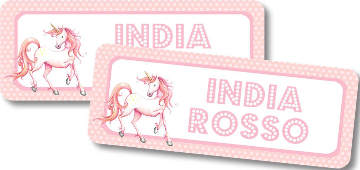 Unicorn Back To School Supply Name Labels — Party Beautifully